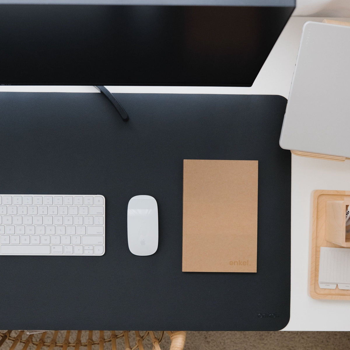 Leather Desk Mat (Vegan, Black) – Enkel Studios